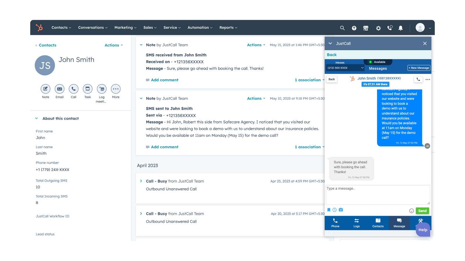 JustCall HubSpot Integration | Connect Them Today